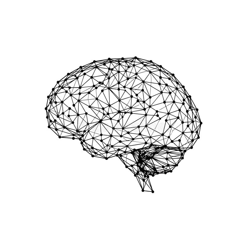 Vector Art of Intricate Wireframe Brain Illustration, Representing Neural Networks, Artificial ...