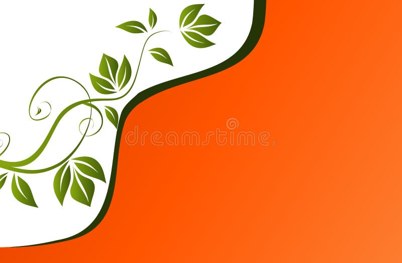 Vector Art of Leaves and Curls on Wavy Layer. Stock Vector ...