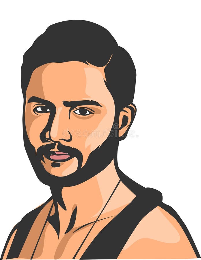 Vector Art of a Man with Beard Stock Vector - Illustration of human ...