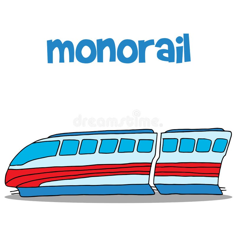 Vector Art of Monorail Hand Draw Stock Vector - Illustration of cartoon ...