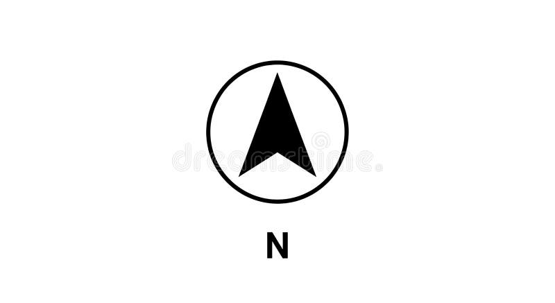 Vector Art of North Arrow Symbol with a Black Arrow Pointing Upwards Inside a Circle Stock ...
