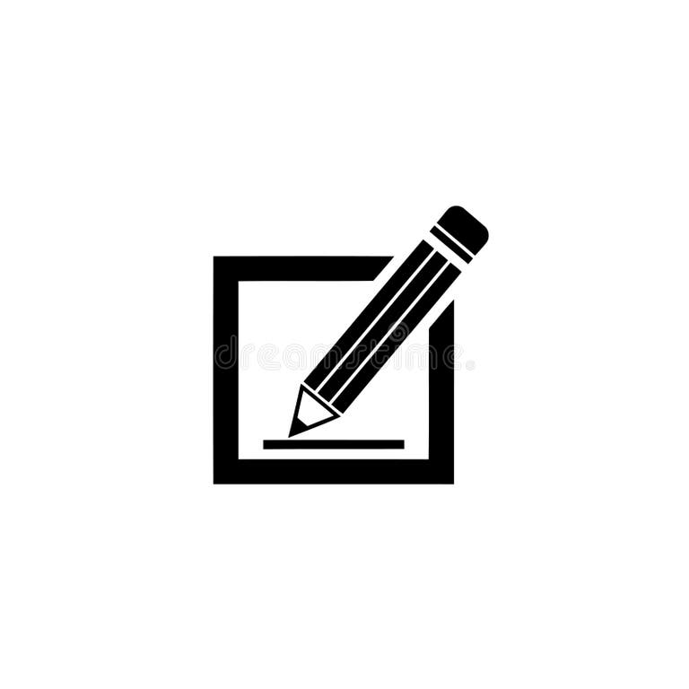 Vector Art of Pencil Drawing a Line Inside a Square, Representing ...