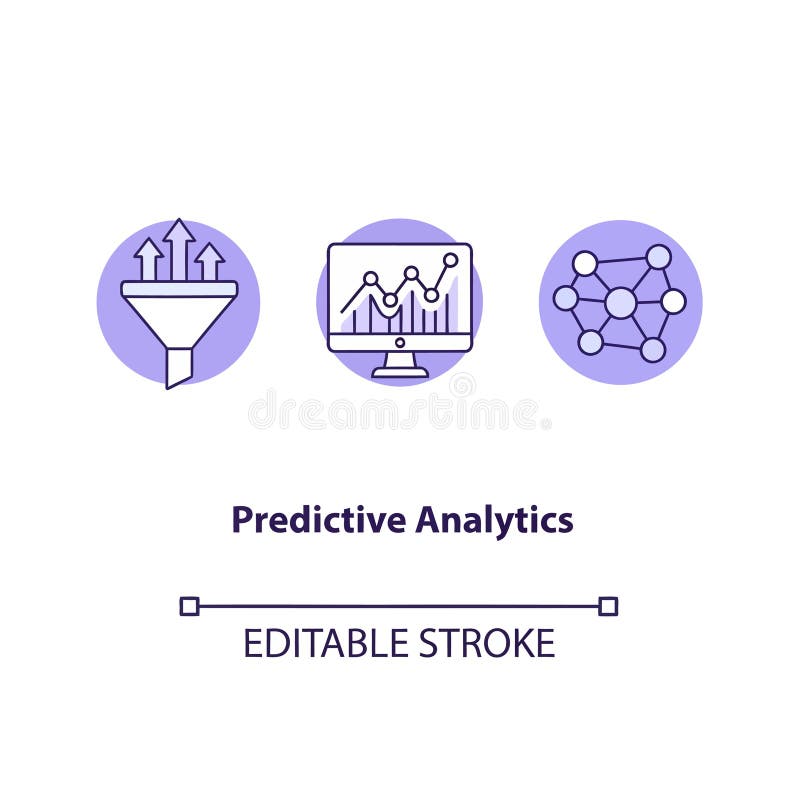 Vector Art of Predictive Analytics Concept, Showcasing Data Analysis ...