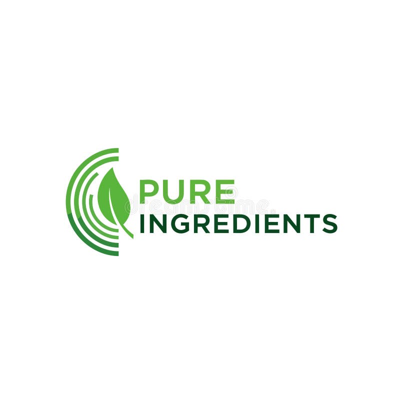 Vector Art of Pure Ingredients Logo, Featuring a Green Leaf and ...