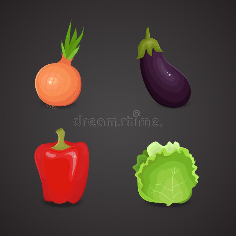 Vegetable Realistic Vector Icon Set. Stock Vector - Illustration of ...