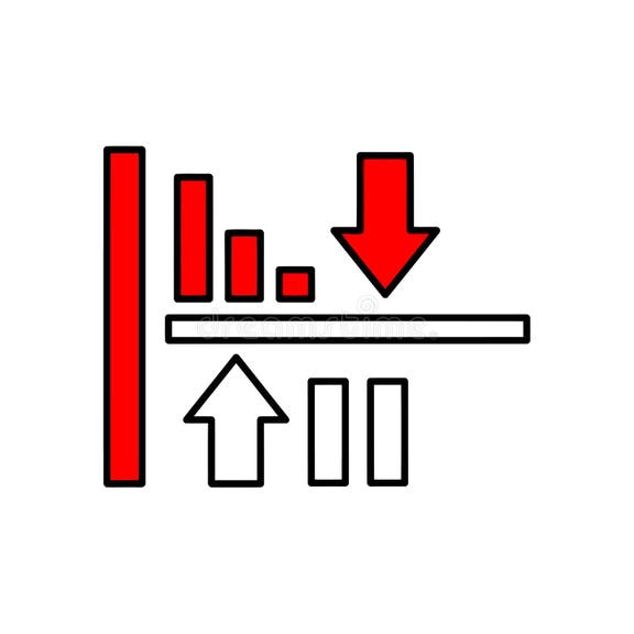 Vector Art of Red Graph with Arrow, Illustrating Decrease and Increase ...