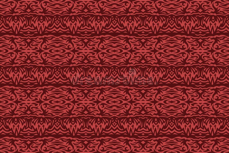 Vector Art with Red Tribal Seamless Pattern Stock Vector - Illustration ...