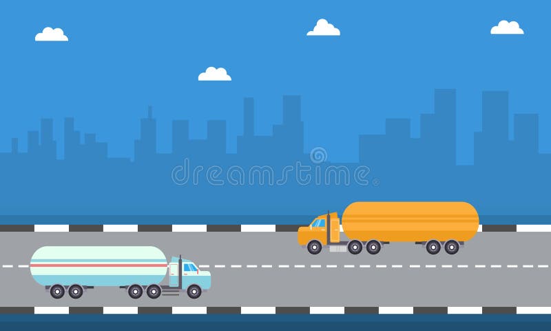 Road tanker with hand draw stock vector. Illustration of container ...