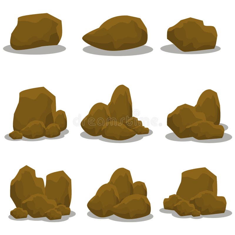 Vector Art Rock Set Collection Stock Vector - Illustration of mountain ...