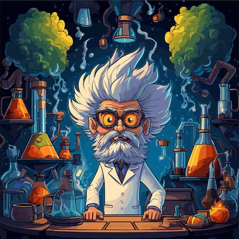 Woman Mad Scientist Cartoon