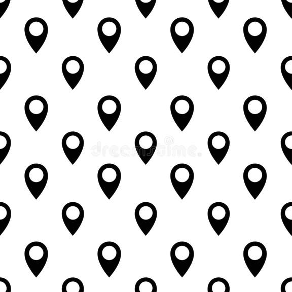 Vector Art of Seamless Pattern of Location Pin Icons, Representing ...