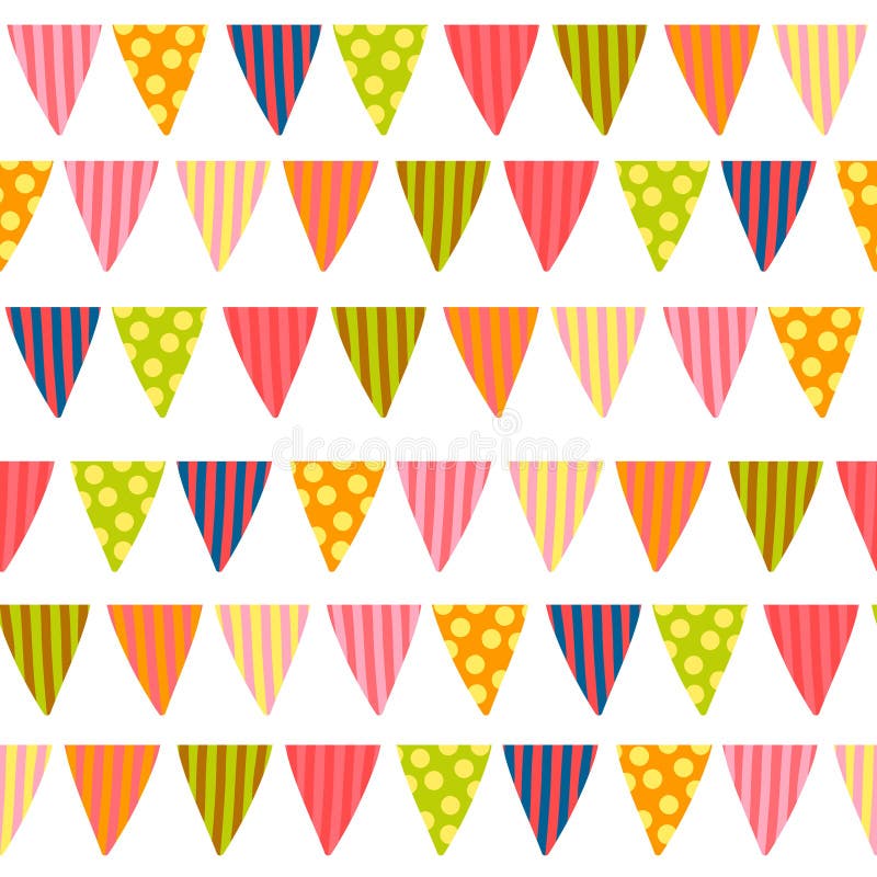 Vector Art Seamless Pattern with Motley Flags Stock Vector ...