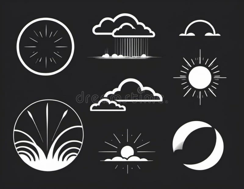 Vector Art Set Featuring A Collection Of Weather Symbols Stock Illustration Illustration Of
