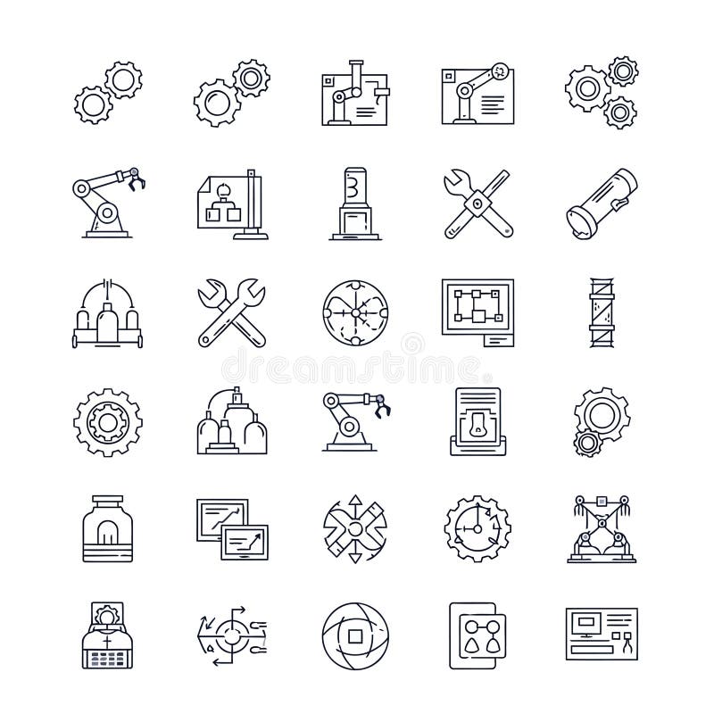 Engineering Linear Icons Set Stock Illustrations – 5,348 Engineering ...