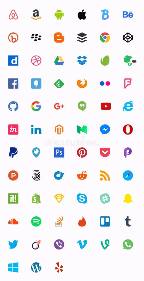 Vector Art of Set of Social Media Icons Editorial Stock Photo ...