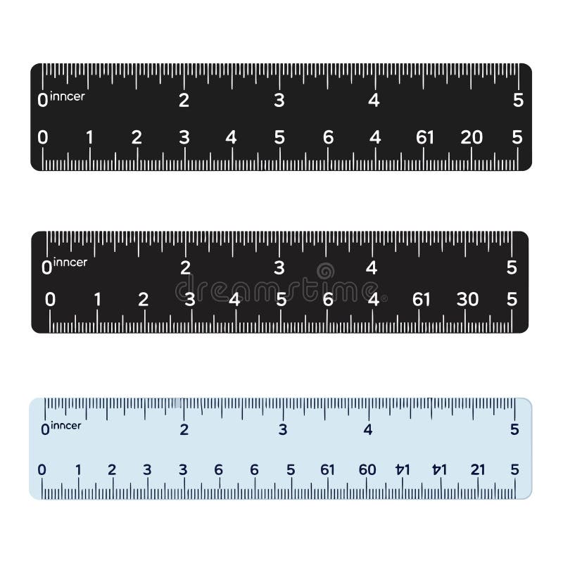 Vector Art of Set of Three Rulers with Both Inch and Centimeter ...