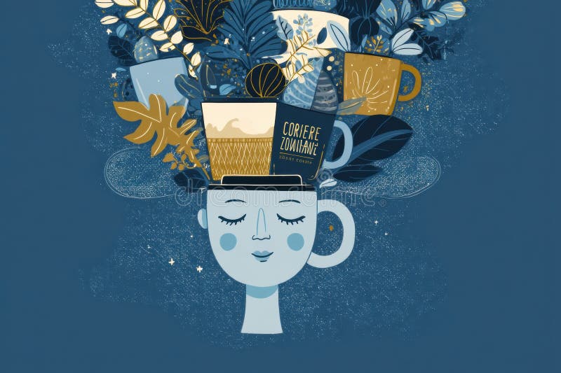 Mindful Caffeine Intake Poster Featuring an Illustrated Figure with ...