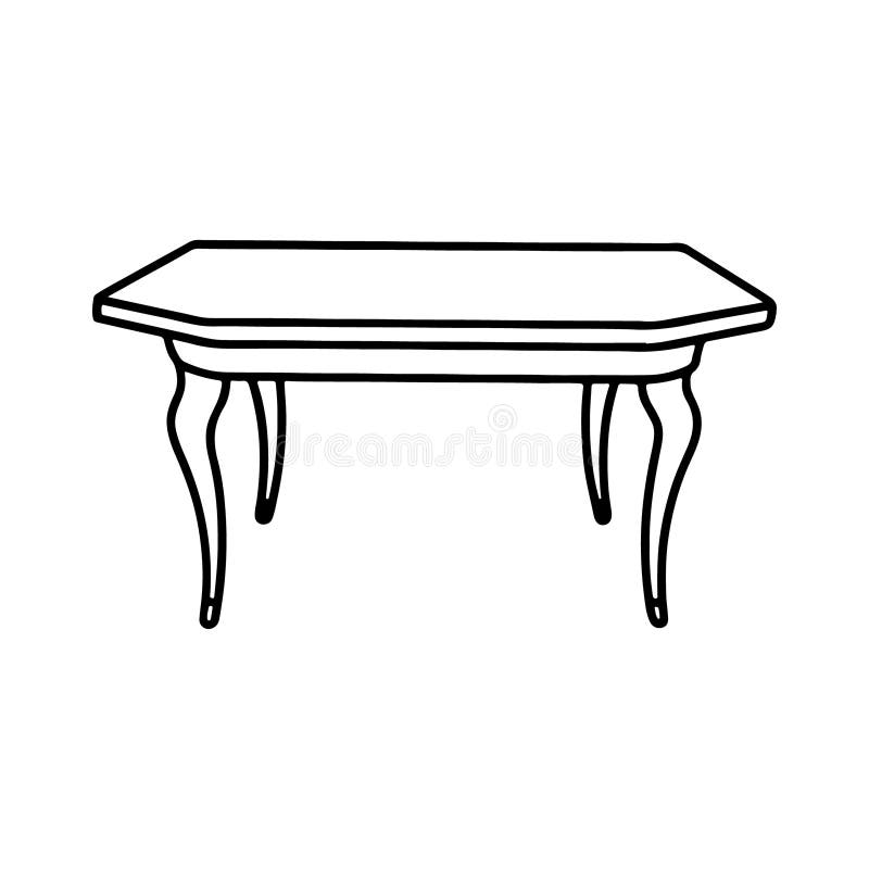 Vector Art Silhouette of a Table Featuring a Sleek and Modern Design ...