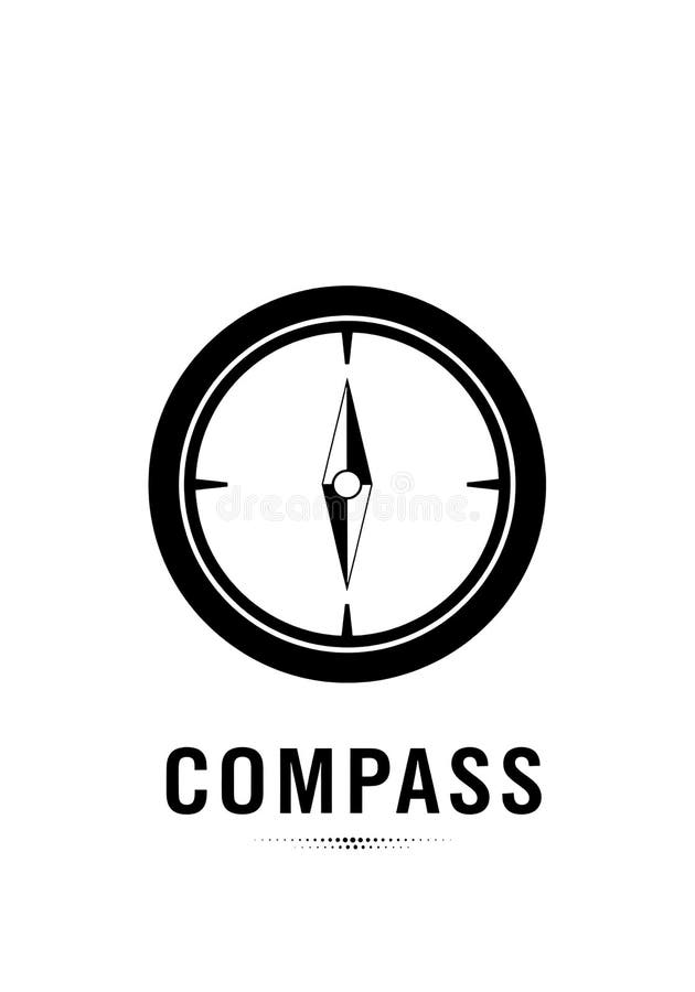 Vector Art of Simple Compass Rose with the Word Compass Below it Stock Vector - Illustration of ...