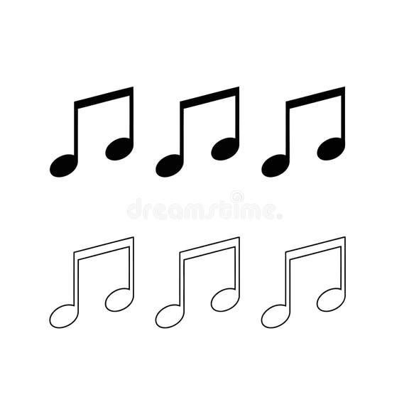 Vector Art of Six Music Notes Arranged in Two Rows, Representing ...