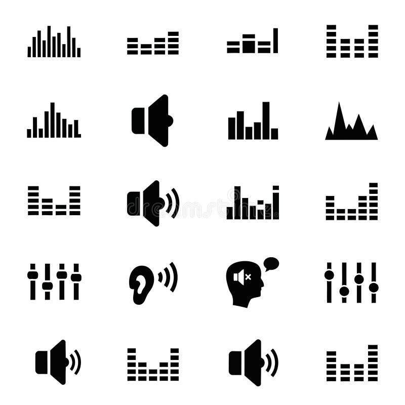 Vector Art of Sound and Audio Icons Representing Volume, Equalizer, and ...