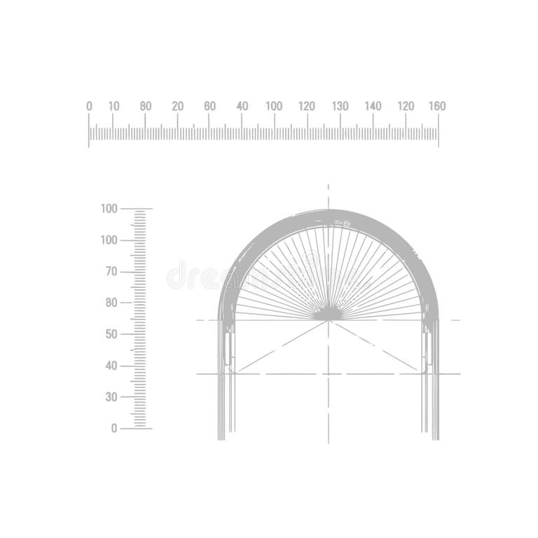 Vector Art of Technical Drawing with Measurement Scale for Engineering ...