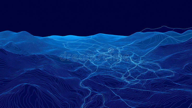 Vector Art: Topographic Ocean Terrain Stock Illustration - Illustration ...
