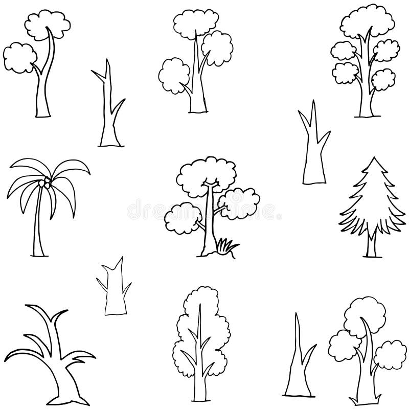 Vector Art of Tree Hand Draw Doodles Stock Vector - Illustration of ...