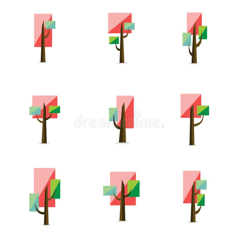 Vector Art of Tree Style for Game Stock Vector - Illustration of ...