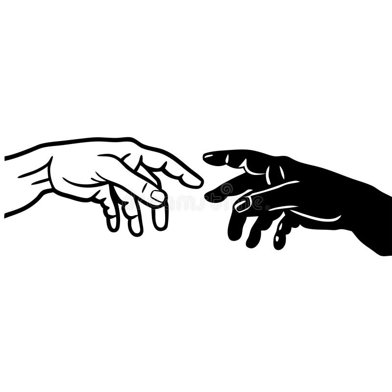 Vector Art Two Hands Reaching Connection Symbol for Tattoo and Creative ...