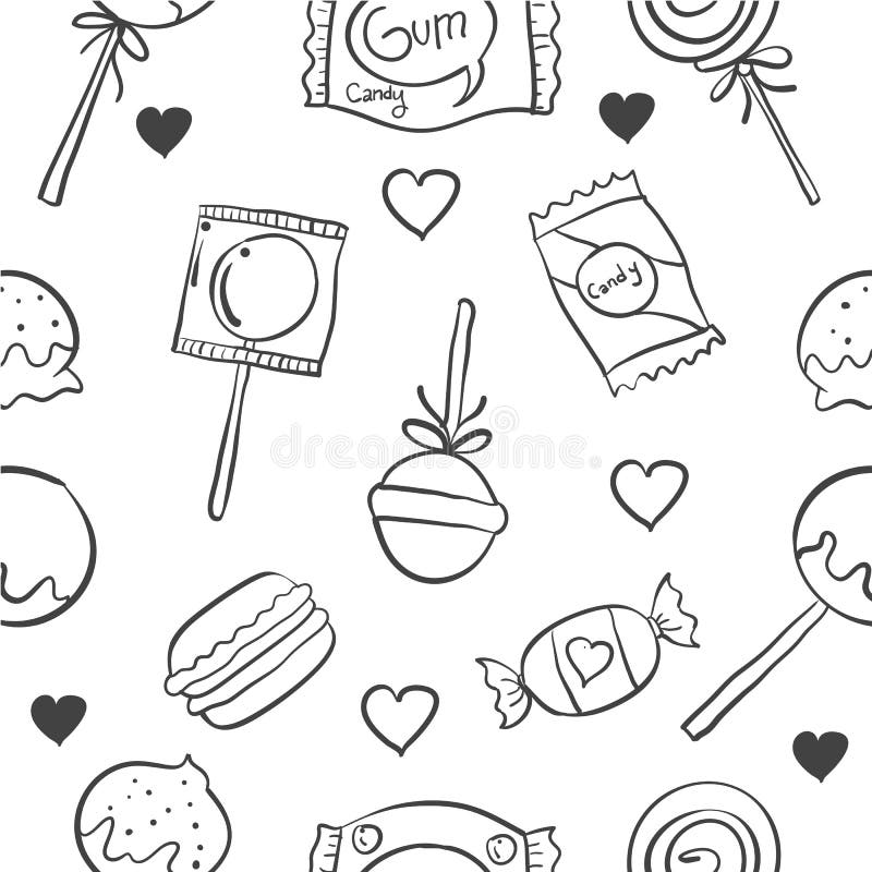 Vector Art Candy Various Doodle Style Stock Vector - Illustration of ...