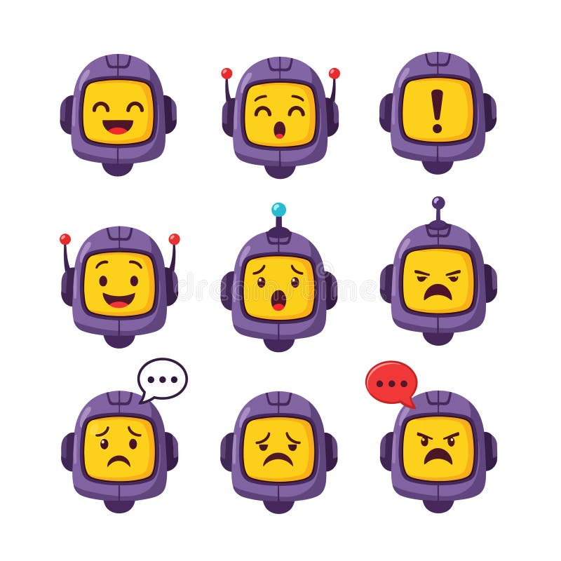 Diverse Robot Emoticons Stock Illustrations – 7 Diverse Robot Emoticons ...