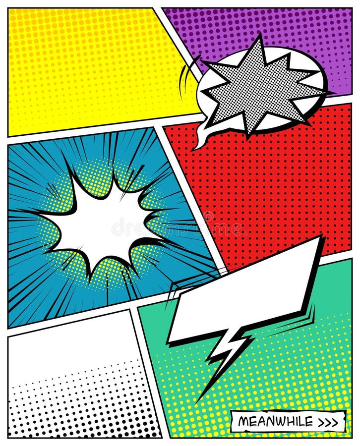 Comic Book Page. Book Page Colorful, Funny Superhero Layout Isolated ...