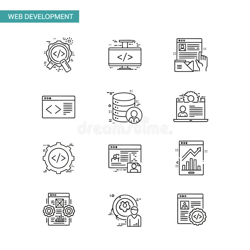 Developer Outline Icons Collection Stock Illustrations – 601 Developer Outline Icons Collection ...
