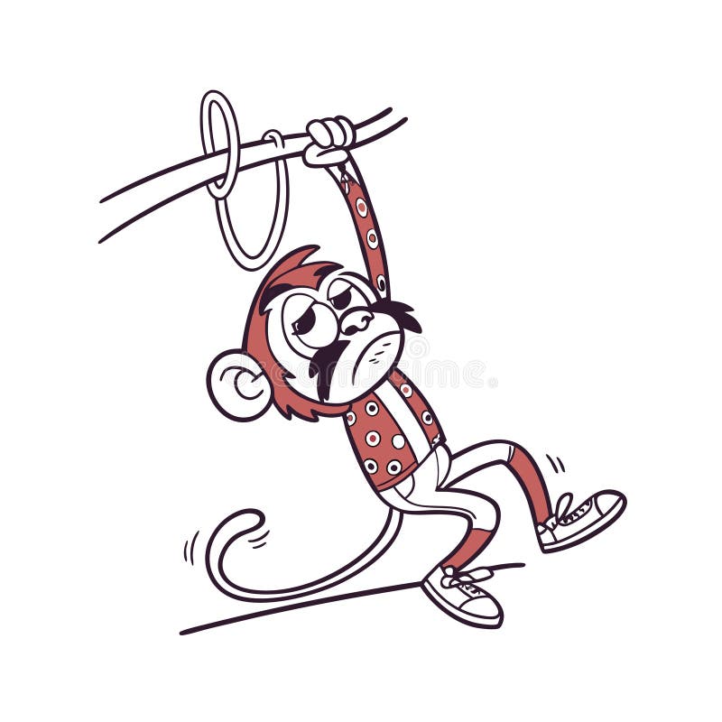 Vector Art of Worn Monkey in Gymnastics Stock Illustration ...
