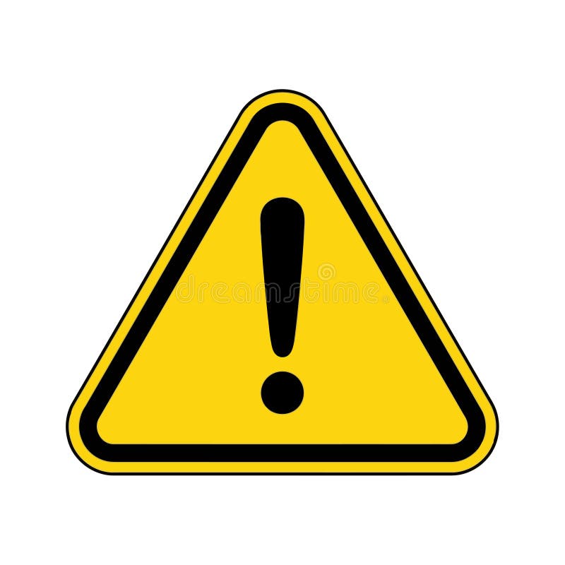 Vector Art of Yellow Triangular Warning Sign with Black Exclamation ...