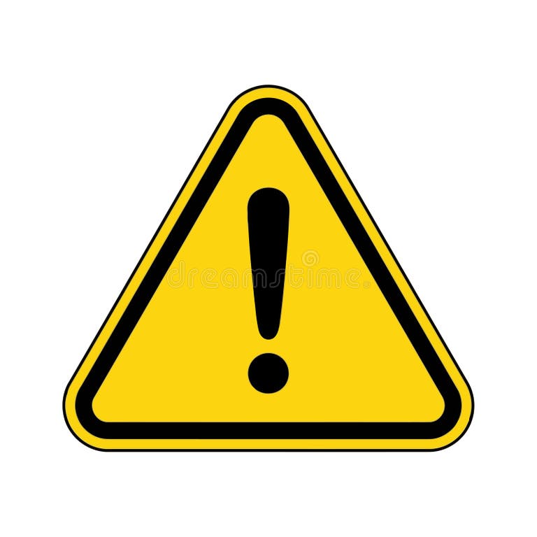 Vector Art of Yellow Triangular Warning Sign with Black Exclamation ...