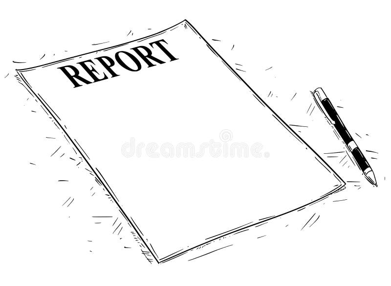 Vector Artistic Drawing Illustration of Empty Report Document Stock ...