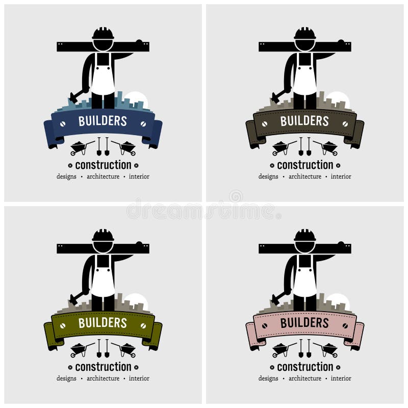 Construction Worker Job Pictogram Stock Vector - Illustration of ...