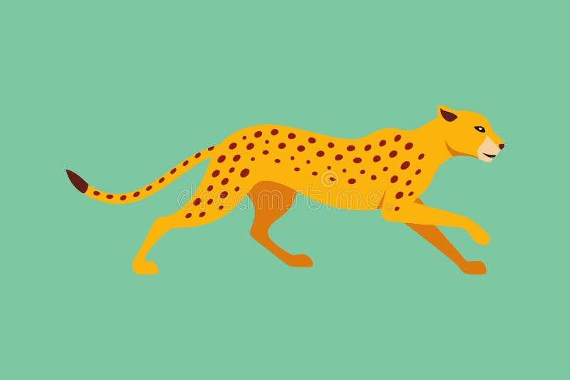 A Cheetah is Chasing Prey at a High Speed Vector Artwork. Stock ...