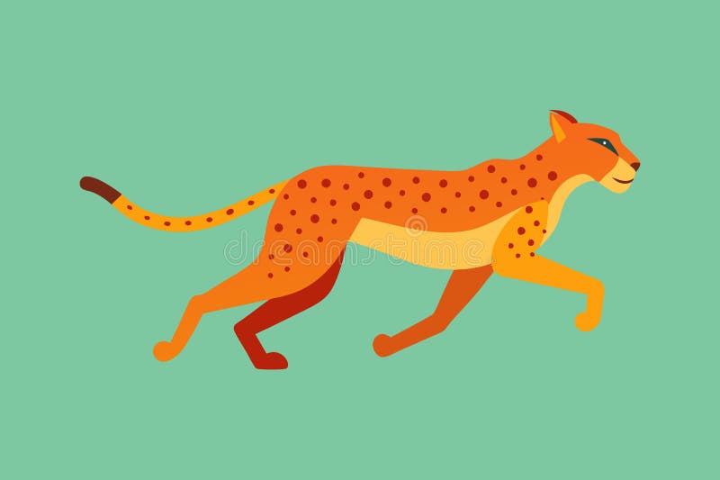 A Cheetah is Chasing Prey at a High Speed Vector Artwork. Stock ...