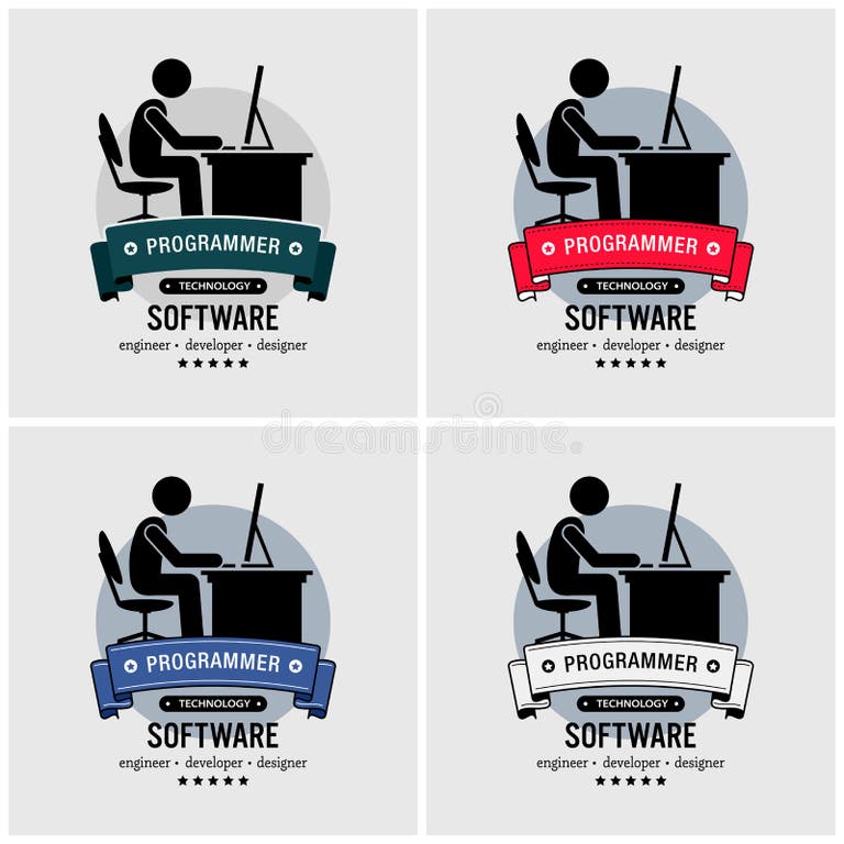 Programmer logo design. stock vector. Illustration of expert - 136504281