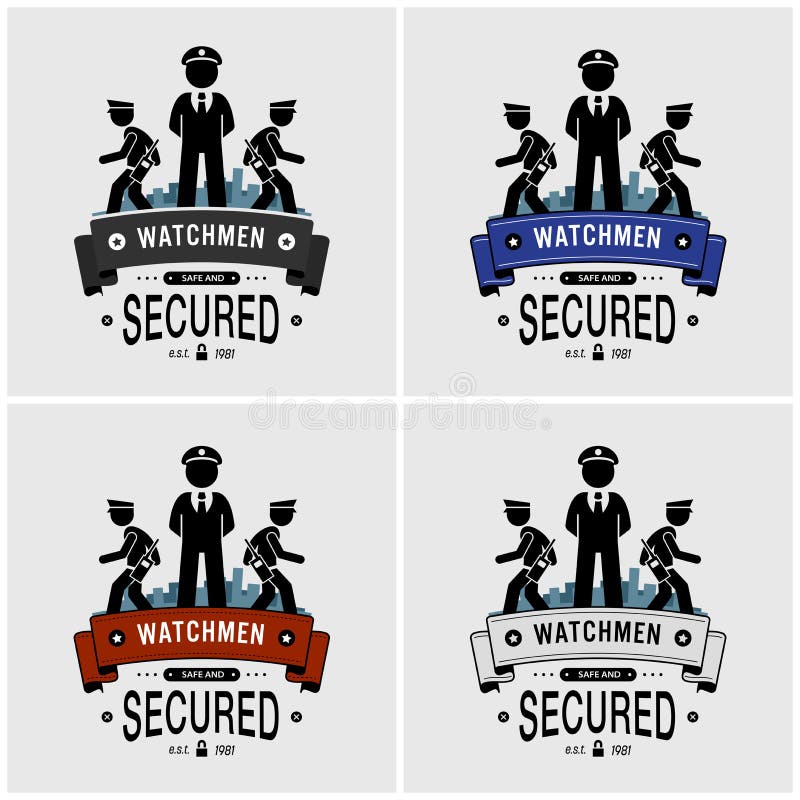 Security Guards Logo Design. Stock Vector - Illustration of emblem ...