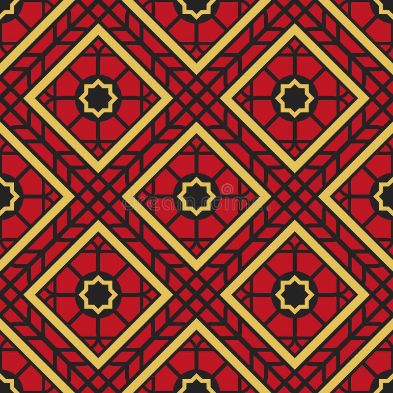 Vector Asian Geometric Pattern Stock Vector - Illustration of arabesque ...
