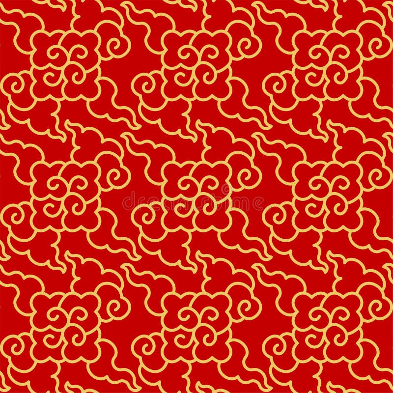 Auspicious Clouds of Chinese Seamless Pattern Stock Illustration ...