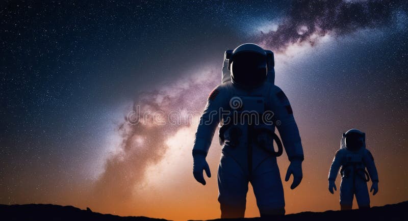 Vector Astronaut Team in Space Illustration Stock Illustration ...