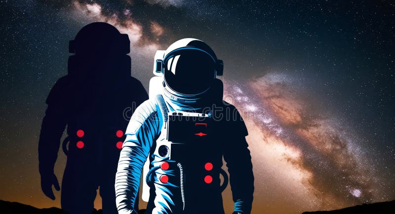 Vector Astronaut Team in Space Illustration Stock Illustration ...