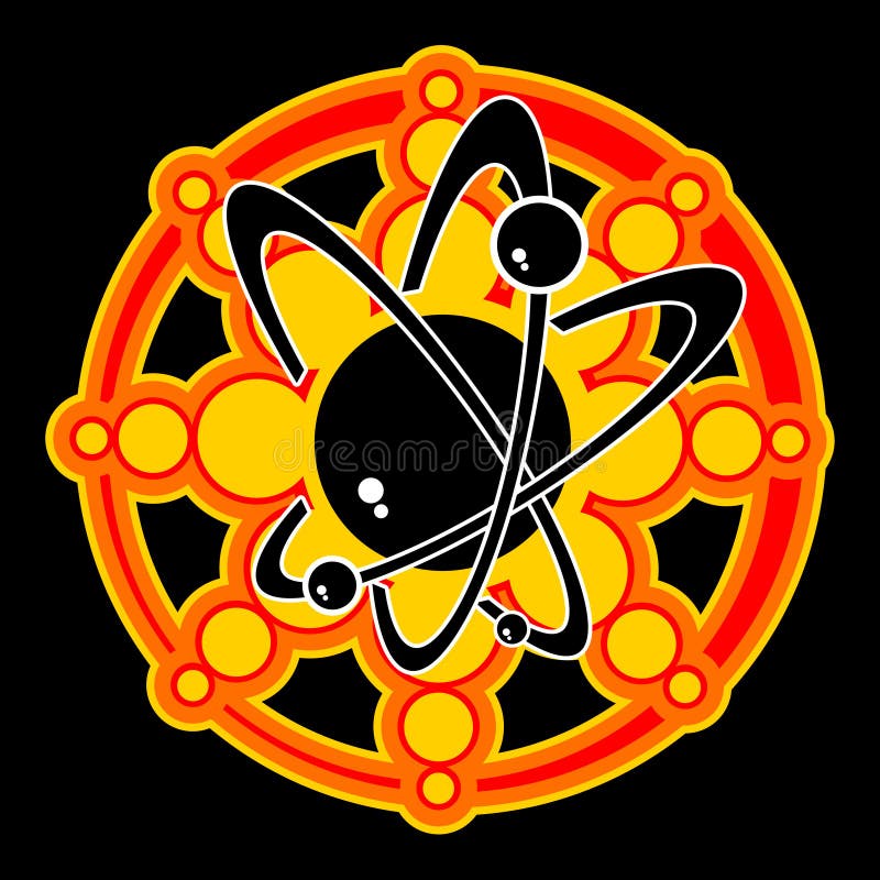 Fondo Abstracto Con El Símbolo Del átomo Ilustración del Vector ...