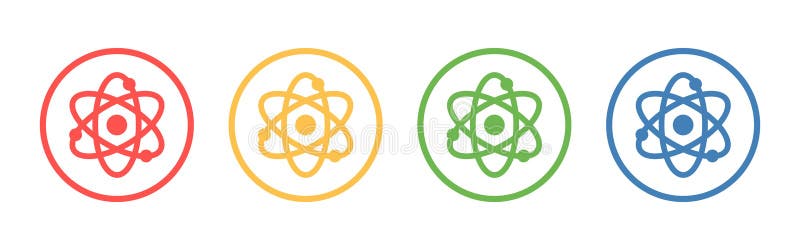 Vector Atom Icons in Multiple Color Stock Vector - Illustration of ...