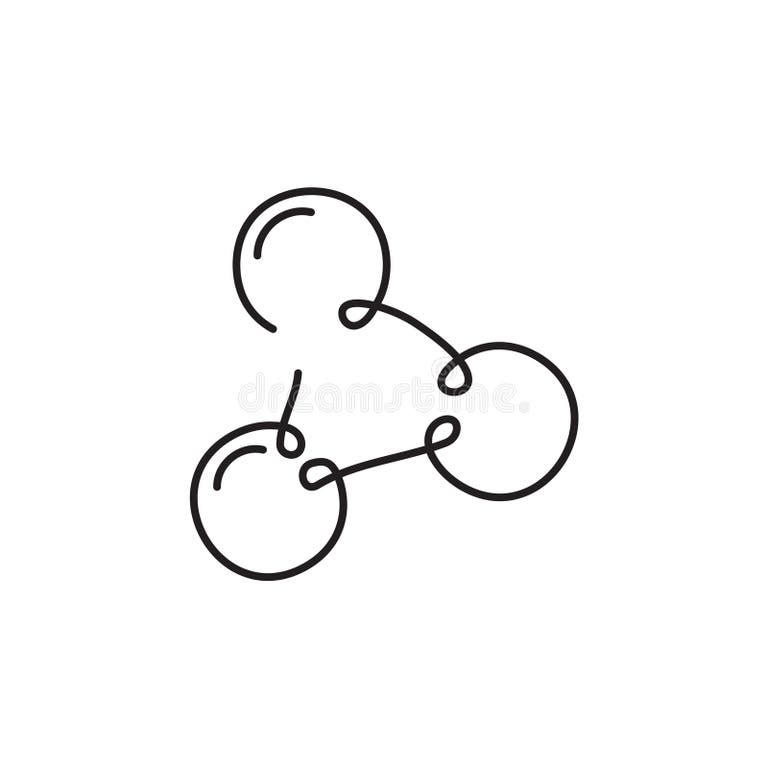 Vector Atom Molecule One Line. Chemistry Symbol Stock Illustration ...
